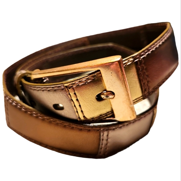 Fossil | Accessories | Fossil M Patchwork Metallic Leather Belt | Poshmark